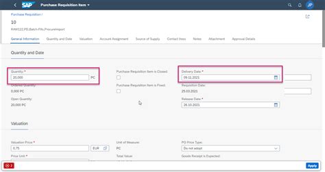 implement a business add in `badi` to check a purchase requisition