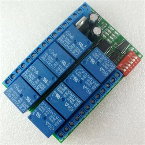 12V 8 Channel RS485 Relay Modbus RTU Protocol Serial Remote Control Switch PLC Control Board In