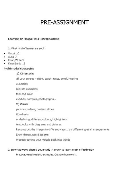Pre Assignment Pdf