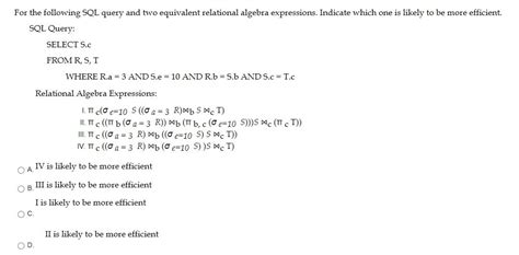 solved for the following sql query and two equivalent