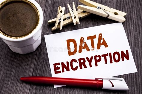 Hand Writing Text Caption Inspiration Showing Data Encryption Business