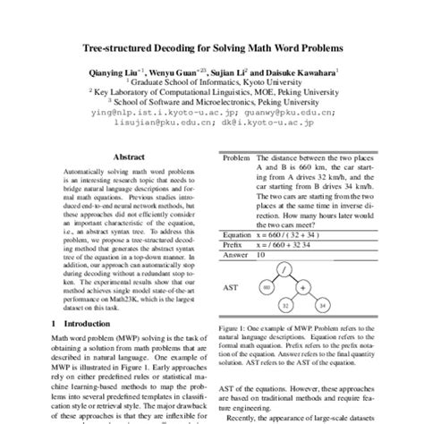 Tree Structured Decoding For Solving Math Word Problems Acl Anthology