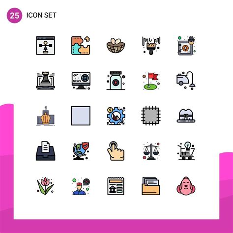 User Interface Pack Of 25 Basic Filled Line Flat Colors Of Hobby Color