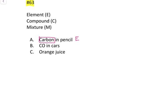 solved classify each of the following as an element a compound or a