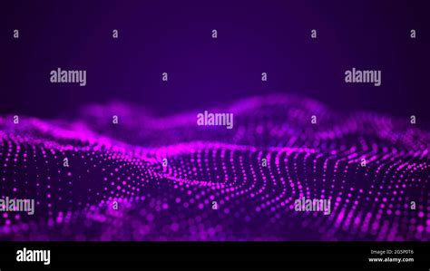 Digital Dynamic Wave Of Particles Abstract Futuristic Dots Background Big Data Visualization