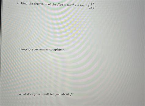 Solved Find The Derivative Of The