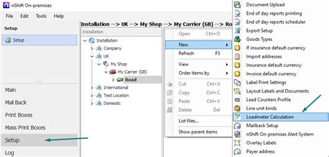 Setting Up Loading Meter Calculation Nshift