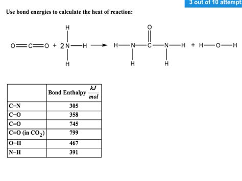 Solved Use bond energies to calculate the heat of reaction: | Chegg.com