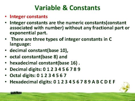 Variable Constants Variable Constants A Variable Is A