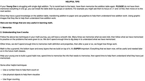 Addition Single Digit WorkSheet Classful