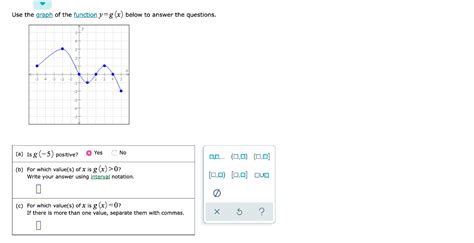 solved use the graph of the function y g x below to answer