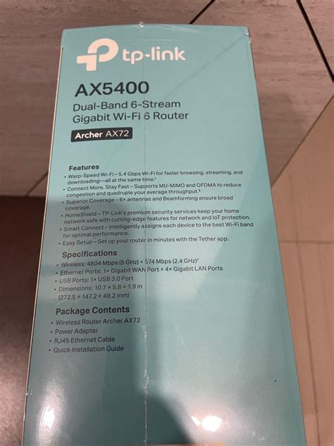TP Link AX5400 WiFi6 Mesh Router Computers Tech Office Business Technology On Carousell