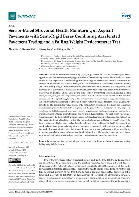 pdf sensor based structural health monitoring of asphalt pavements