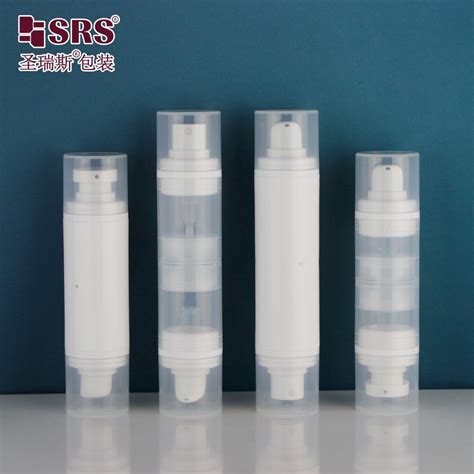 Custom New Dual Chamber Pp Airless Cosmetic Bottle 5ml5ml And 10ml10ml Airless Cosmetic