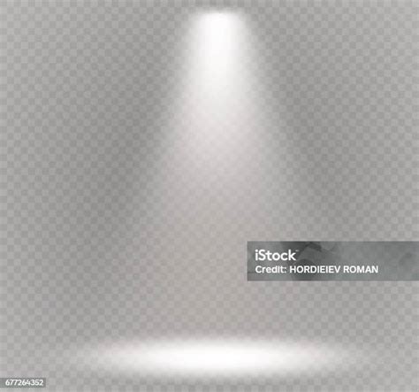 벡터 스포트 라이트입니다 빛 효과입니다 현장 조명 격자 무늬 어두운 배경 투명 효과 스포트라이트에 대한 스톡 벡터 아트 및 기타 이미지 스포트라이트 빛 벡터 Istock
