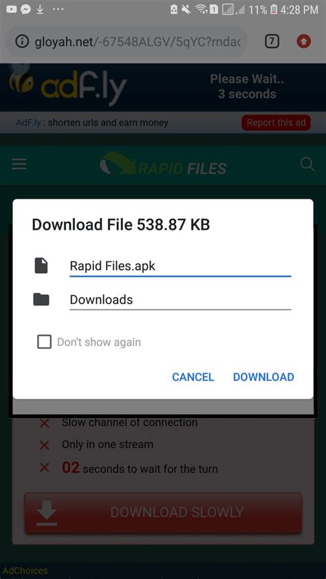 Pushing Malicious Apps Through Adfly Ads In A Adfly Clone Rassholedesign
