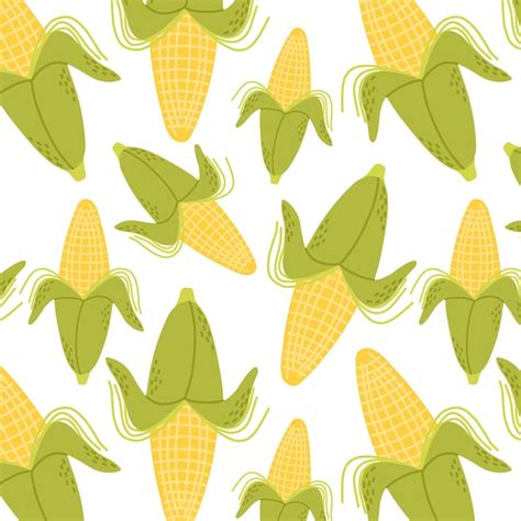 Premium Vector Seamless Pattern With Corn Pattern With Vegetables