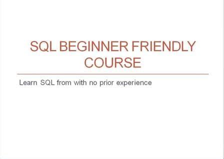 Beginner Friendly SQL Course Using MySQL For Skillshare MOOC List