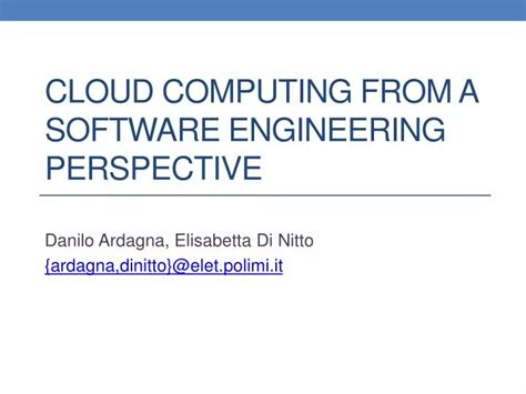 PPT Cloud Computing From A Software Engineering Perspective PowerPoint Presentation ID