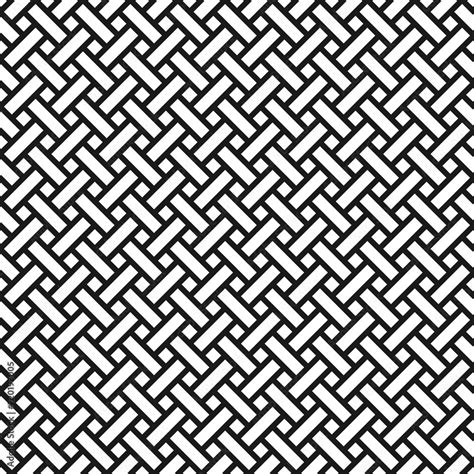 Abstract Monochrome Seamless Pattern In Asian Style Wicker Texture