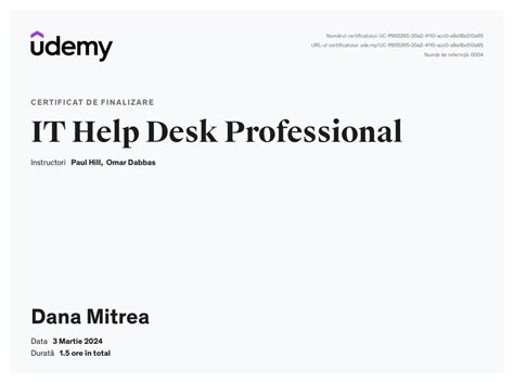 daniela mitrea on linkedin udemy course completion certificate