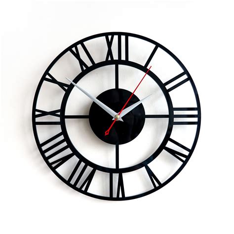 Настенные часы бесшумные Лофт черные 30 см