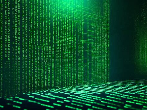 Premium Photo A Vibrant Canvas Illuminated By A Cascade Of Green Binary Code Forming Dynamic
