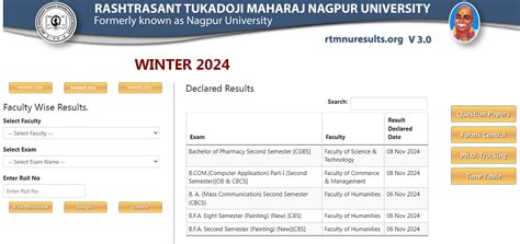 Rtmnu Time Table Winter 2024 Has Released Download Pdf Here