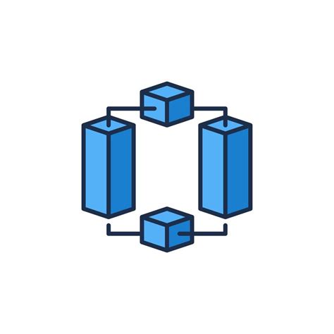 Blockchain Blocks Vector Concept Blue Icon Block Chain Network Sign
