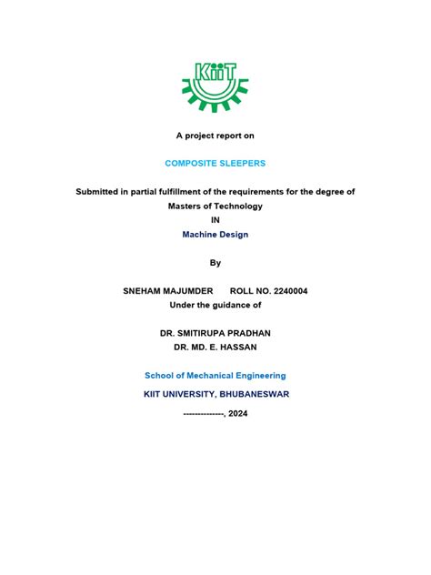 Project Report On Composite Sleepers 17102023 Maam Correction Pdf Concrete Composite