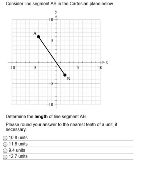 solved consider line segment ab in the cartesian plane below