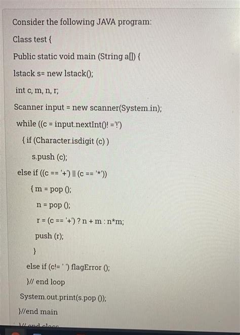 Solved Consider The Following Java Program Class Test