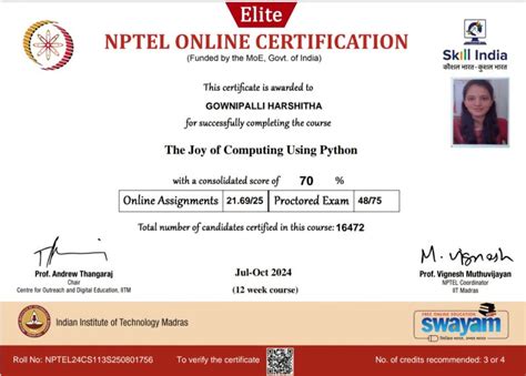 Nptel Python Machinelearning Ai Learning Computing Certification