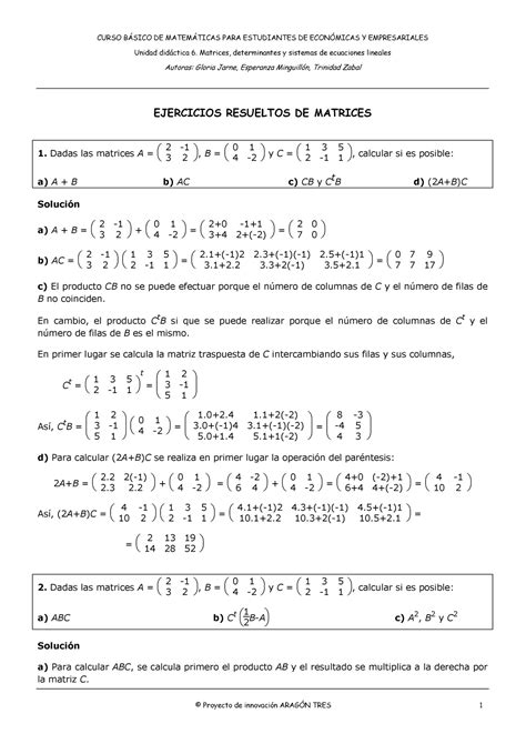 Ejercicios resueltos de Vectores y matrices Universidad Nacional Autónoma de Honduras Unidad
