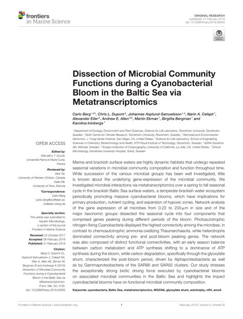 (PDF) Dissection of Microbial Community Functions during a ...