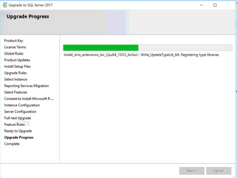 Upgrade From SQL Server 2016 To 2017