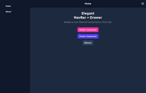 Elegant Navbar Drawer Tailwind Css Example