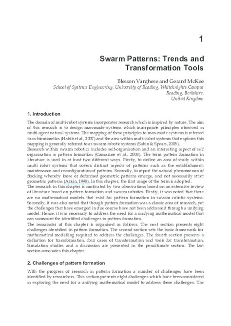 Pdf Swarm Patterns Trends And Transformation Tools