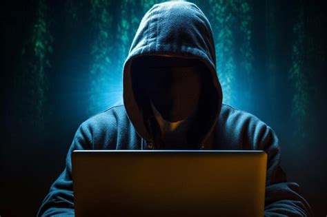 Premium Ai Image Unrecognizable Hooded Computer Hacker Offering Cash