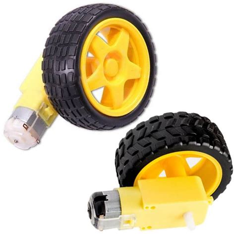 2 Set Smart Car Robot Chassis Kit With Plastic Tire Wheel With Deceleration Dc 3 6v Drive Gear