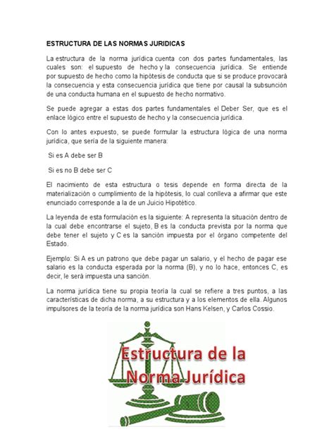 Estructura De Las Normas Juridicas Pdf Science Ciencia Filosófica