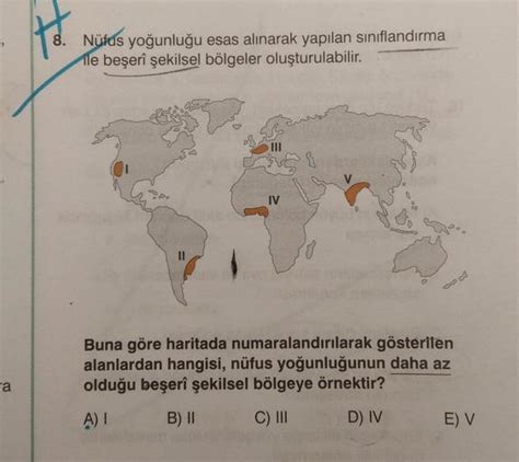 a h 8 nüfus yoğunluğu esas alınarak yapılan sınıf coğrafya