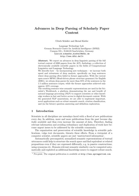Pdf Advances In Deep Parsing Of Scholarly Paper Content