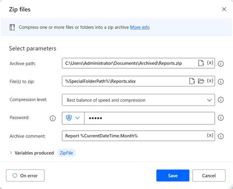 壓縮動作參考 power automate microsoft learn