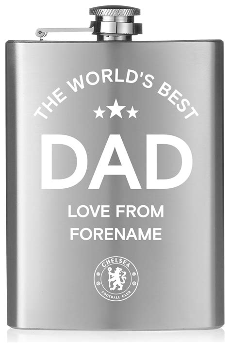 Personalised Chelsea Fc Worlds Best Dad Hip Flask From Go Find A T