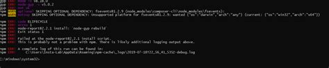 error in running this command npm install g composer cli in window 10