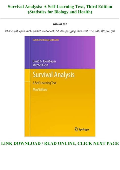 Pdf Download Survival Analysis A Self Learning Text Third Edition