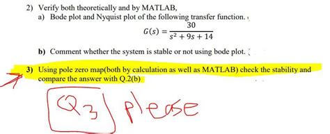 Solved 2 Verify Both Theoretically And By Matlab A Bode