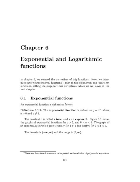 Math1038a Chapter 6 Exponential And Logarithmic Functions Lecture