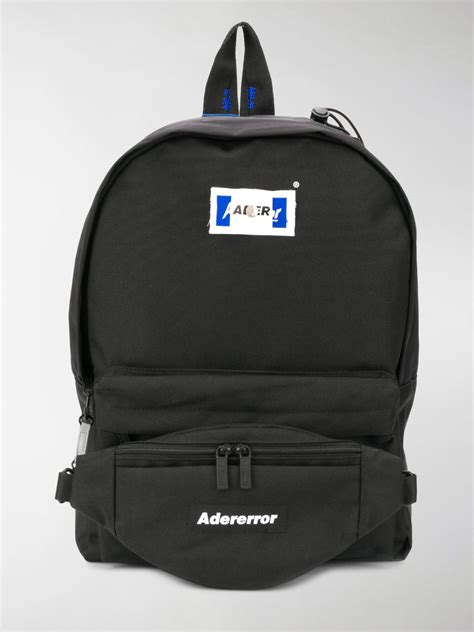 ader error backpack with detachable crossbody bag in black modesens